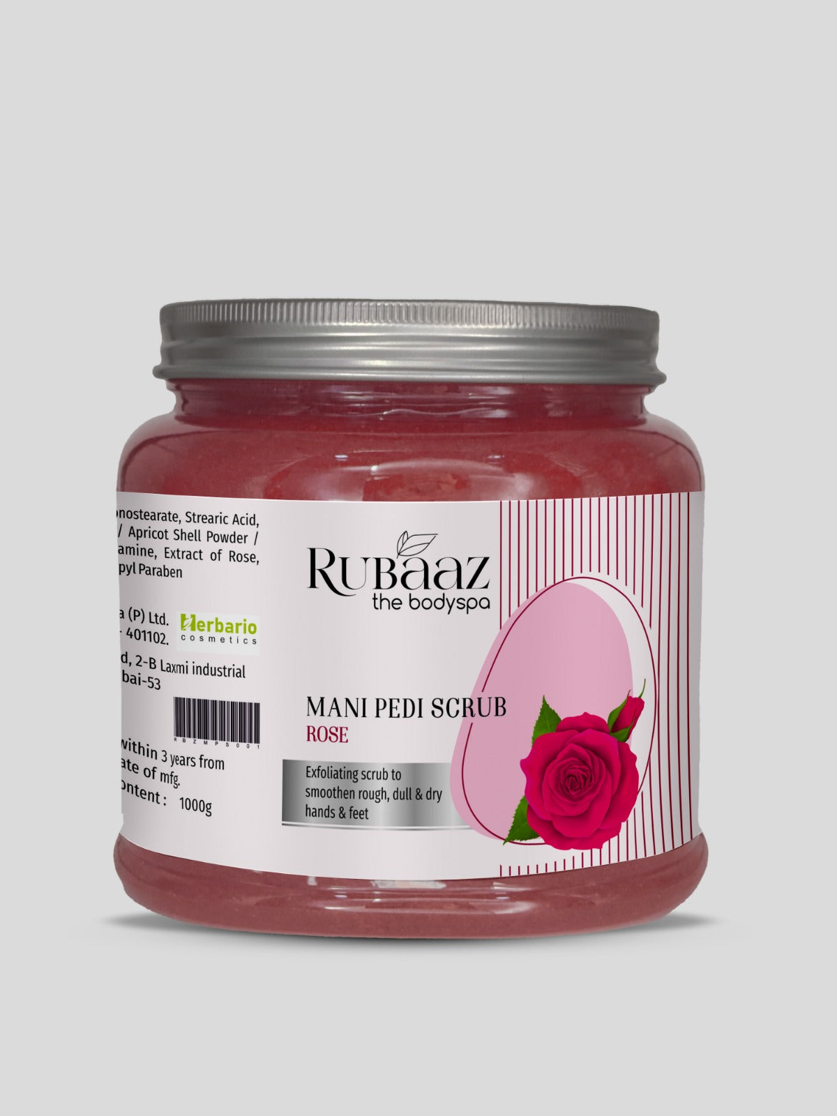 Buy Rubaaz Mani Pedi Rose Scrub 1kg | Exfolie & Nourish – Beauty Planet